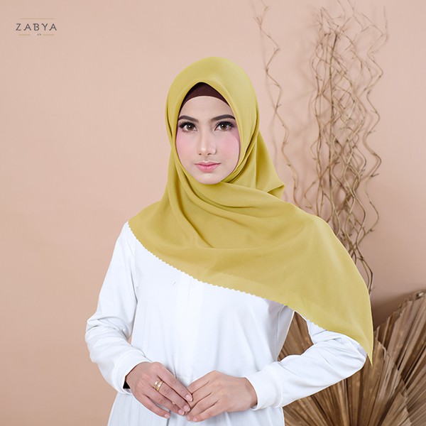 Zabya Lizy Lycra Jilbab Polycotton Segiempat Premium - Pineapple Yellow ...