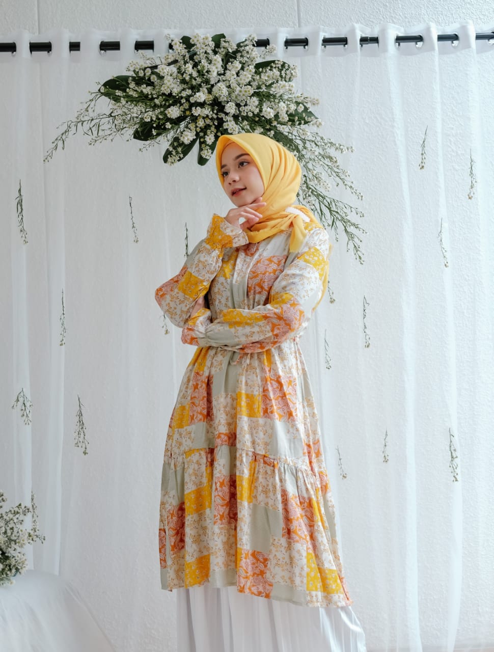 Tunik Muslimah / Daster Home Dress Wanita / Dress Etnic LOV MUSTARD ...
