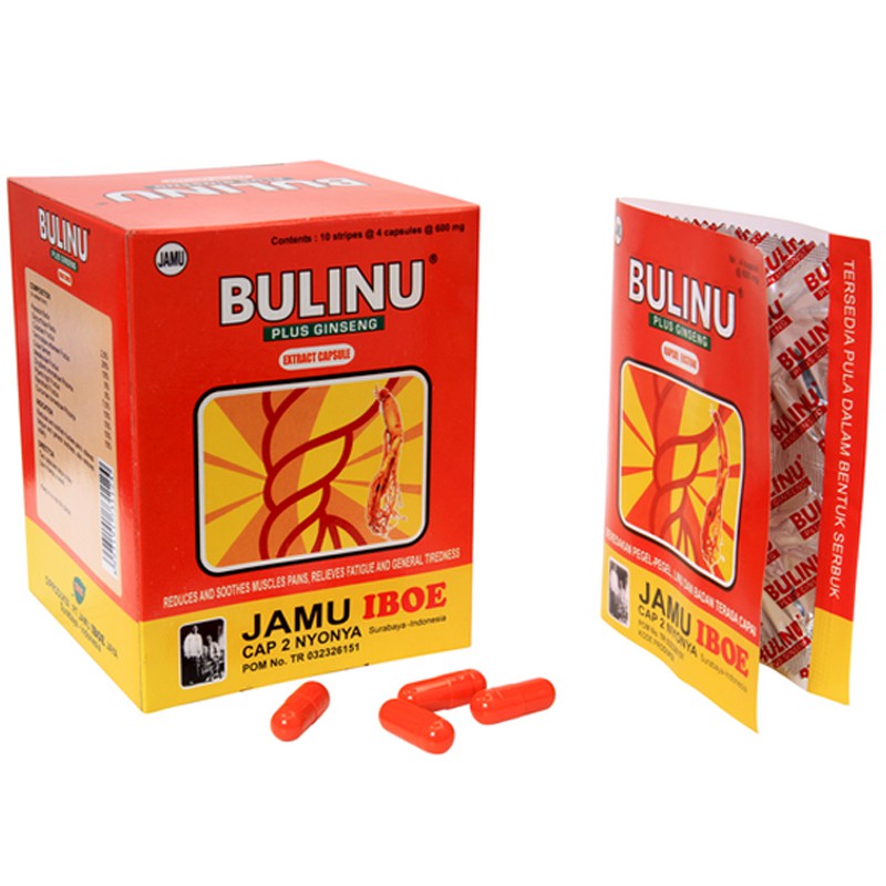 Jamu IBOE 1 box Bulinu Strip Herbal Supplement isi 40 kapsul - Jamu Iboe