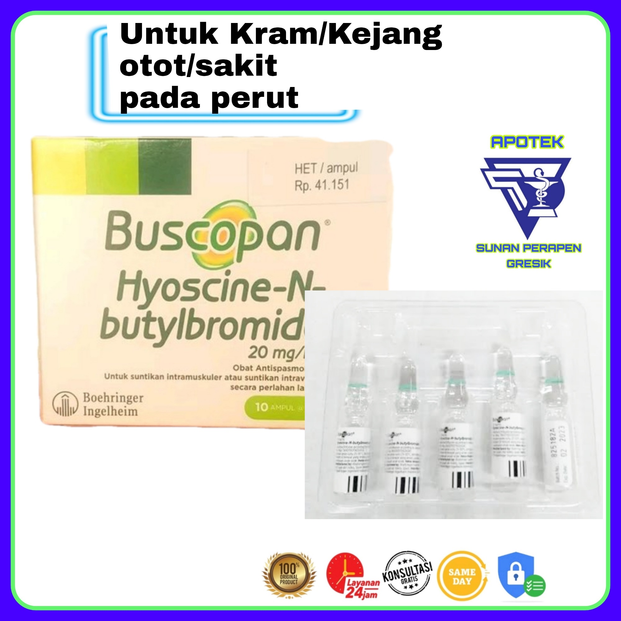 Buscopan Injeksi per Ampul - Apotk Sunan Perapen